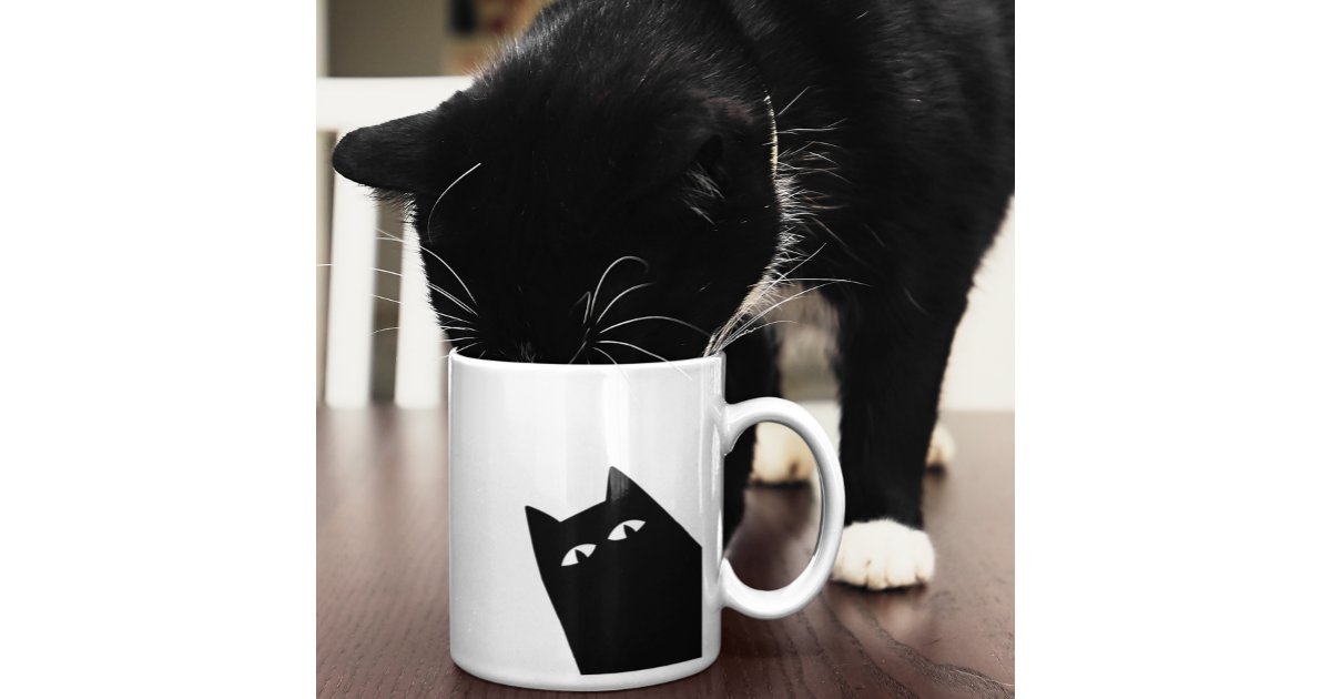 Peeking Sneaky Cat Coffee Mug | Zazzle