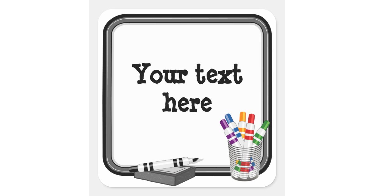 Peel and Stick Mini Whiteboard Square Sticker | Zazzle