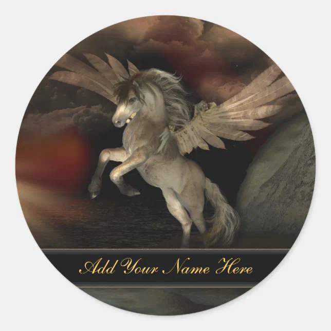 Pegasus Bookplate Stickers | Zazzle