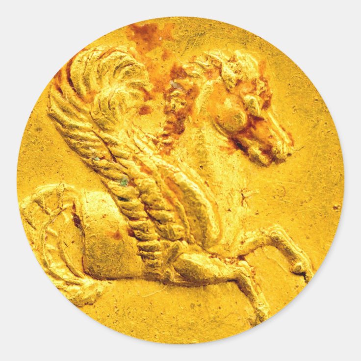 Pegasus Gold Coin Award Stickers | Zazzle