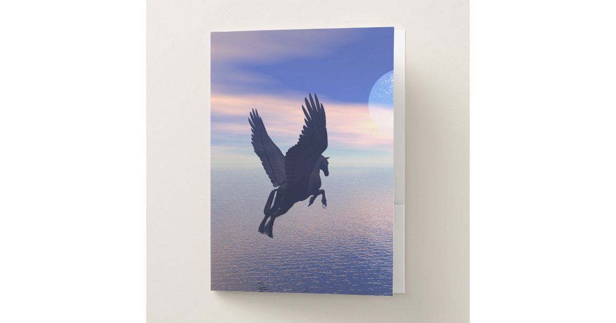Pegasus In Moonlight Pocket Folder | Zazzle