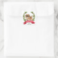 Pekingese Dog Holly Banner Christmas Square Sticker | Zazzle