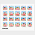 Pekingese Dog Valentine's Day Truck Hearts Square Sticker | Zazzle