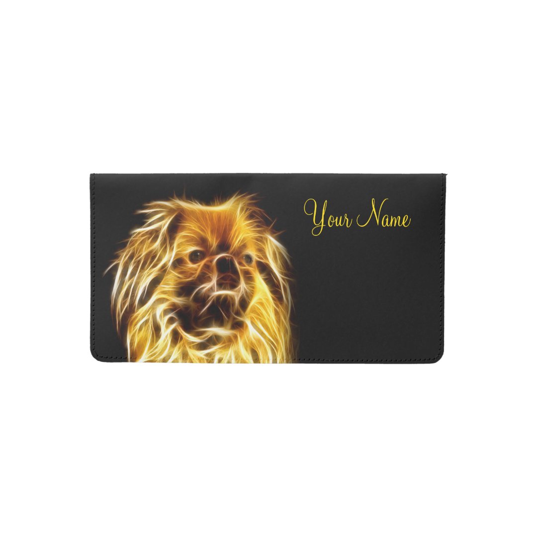 Pekingese fractalius face checkbook cover | Zazzle