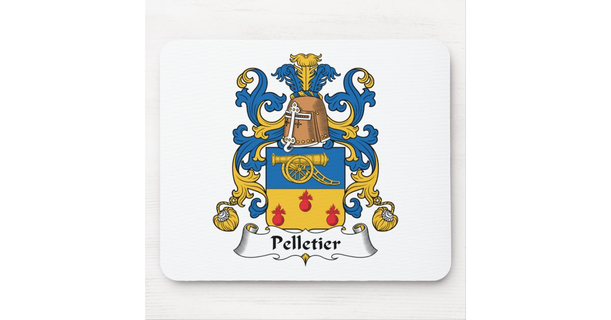Pelletier Family Crest Mouse Pad | Zazzle