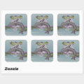 Pelorus Jack Risso's Dolphin Square Sticker | Zazzle