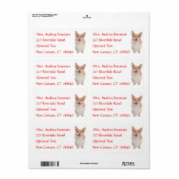 Pembroke Corgi Name Return Address Mailing Label | Zazzle