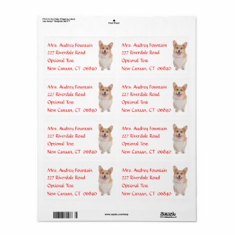 Pembroke Corgi Name Return Address Mailing Label | Zazzle