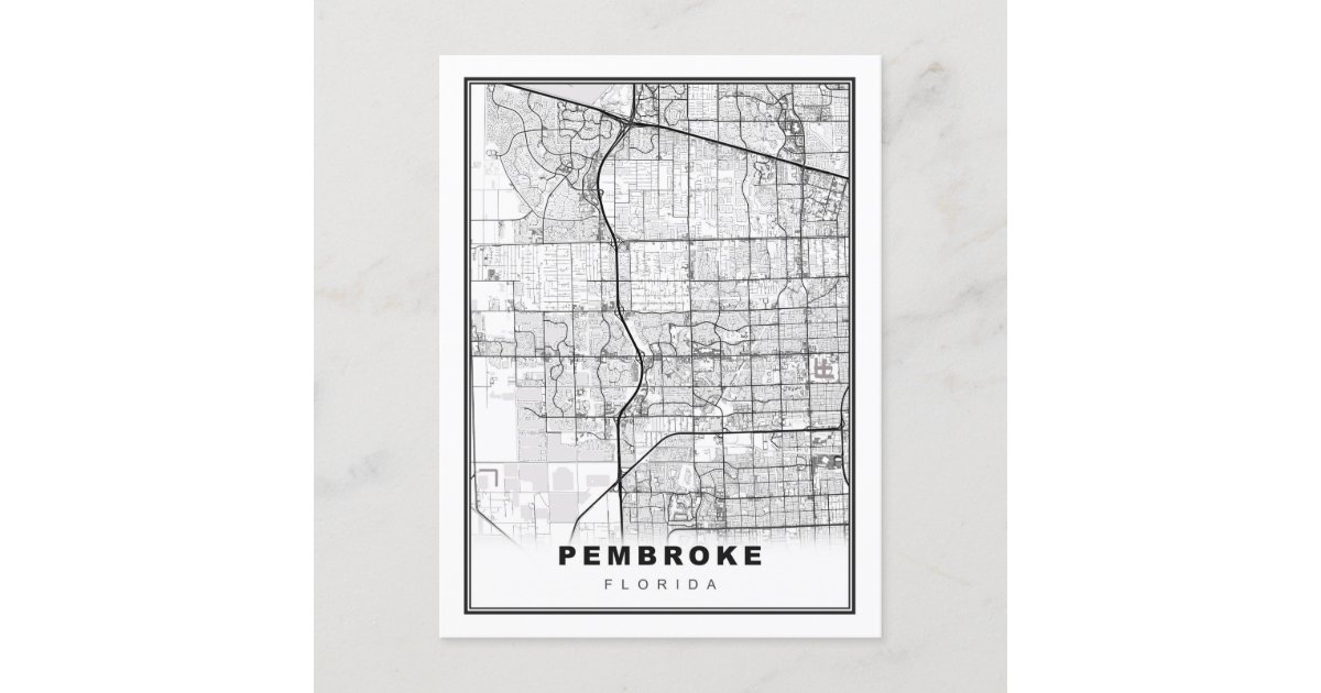 Pembroke Pines Map Postcard | Zazzle