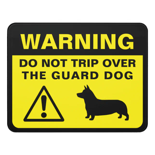 Pembroke Welsh Corgi Silhouette Guard Dog Warning Door Sign | Zazzle