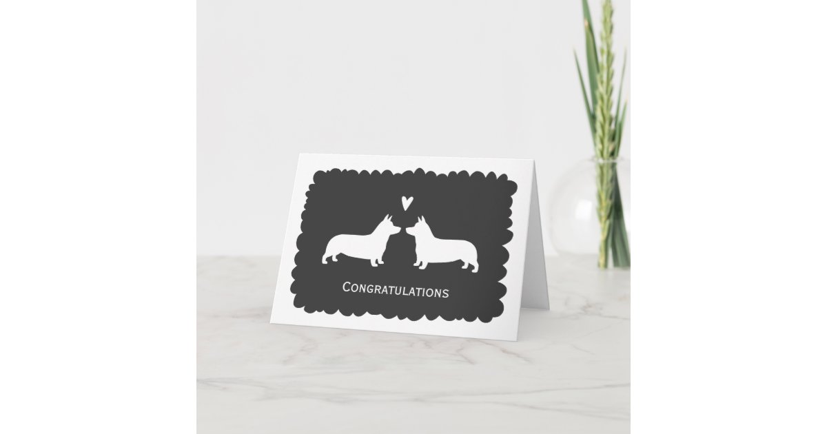 Pembroke Welsh Corgis Wedding Congratulations Card | Zazzle