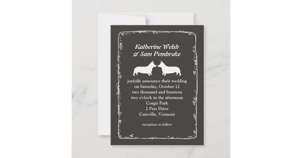 Pembroke Welsh Corgis Wedding Invitation | Zazzle
