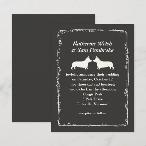 Pembroke Welsh Corgis Wedding Invitation | Zazzle