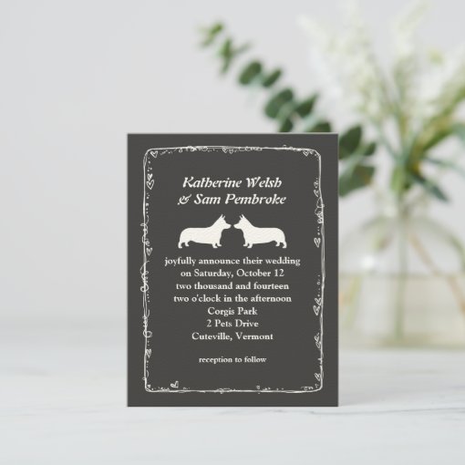 Pembroke Welsh Corgis Wedding Invitation | Zazzle