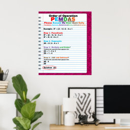 PEMDAS Order of Operations Poster | Zazzle