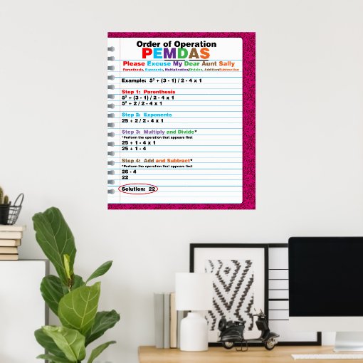 PEMDAS Order of Operations Poster | Zazzle