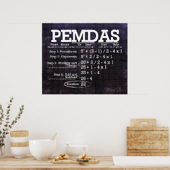 PEMDAS Poster | Zazzle