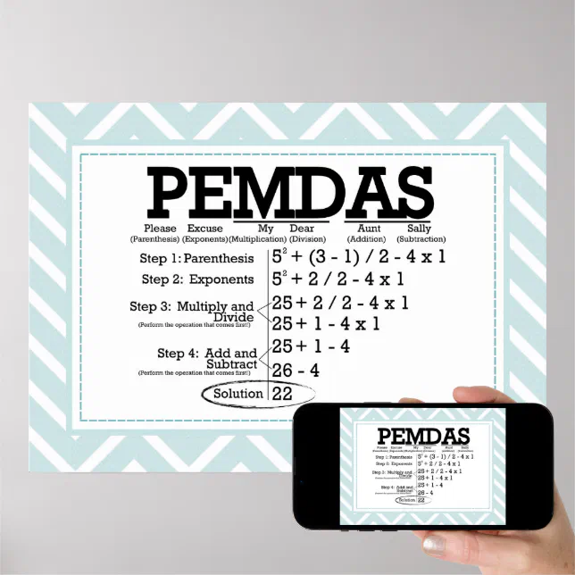 PEMDAS POSTER | Zazzle