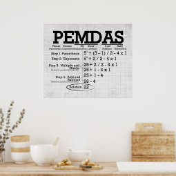 PEMDAS Poster *UPDATED* | Zazzle