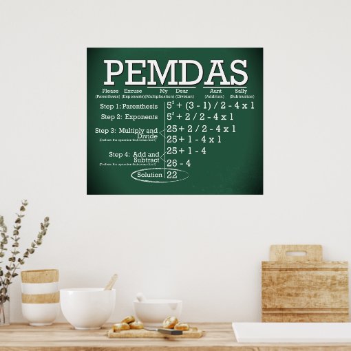 PEMDAS Poster *Updated* | Zazzle