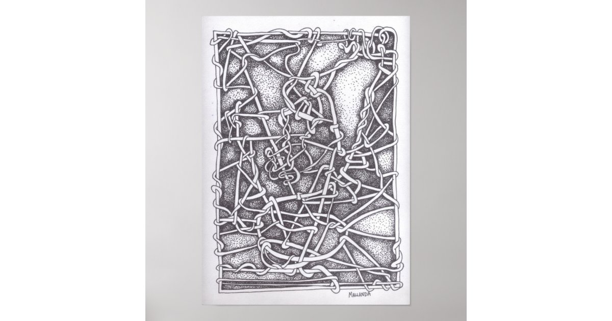 Pen and Ink Drawing : "String" Poster | Zazzle