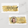 Pen Gold NOTARY PHOTO Feather Signing Agent Business Card | Zazzle