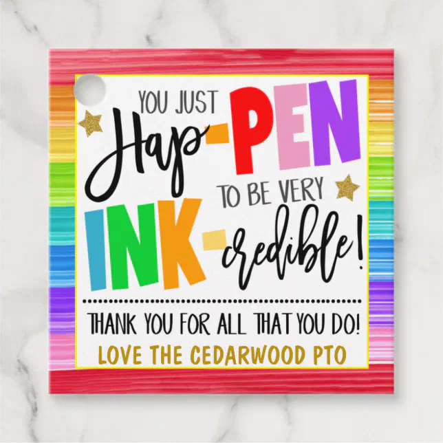 Pen Thank You Gift Tag | Zazzle