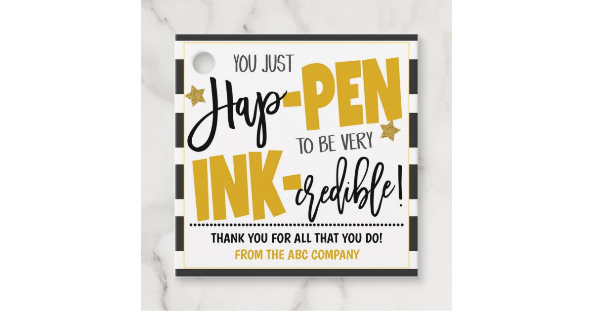 Pen Thank You Gift Tags | Zazzle