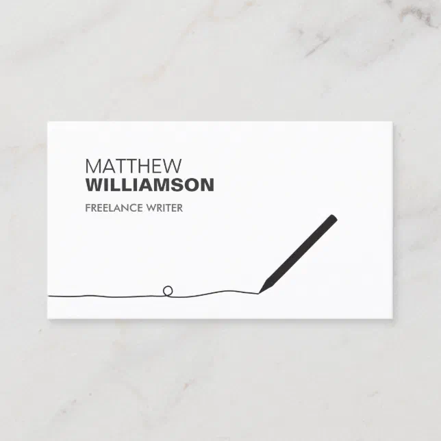 PENCIL BUSINESS CARD FOR AUTHORS & WRITERS | Zazzle