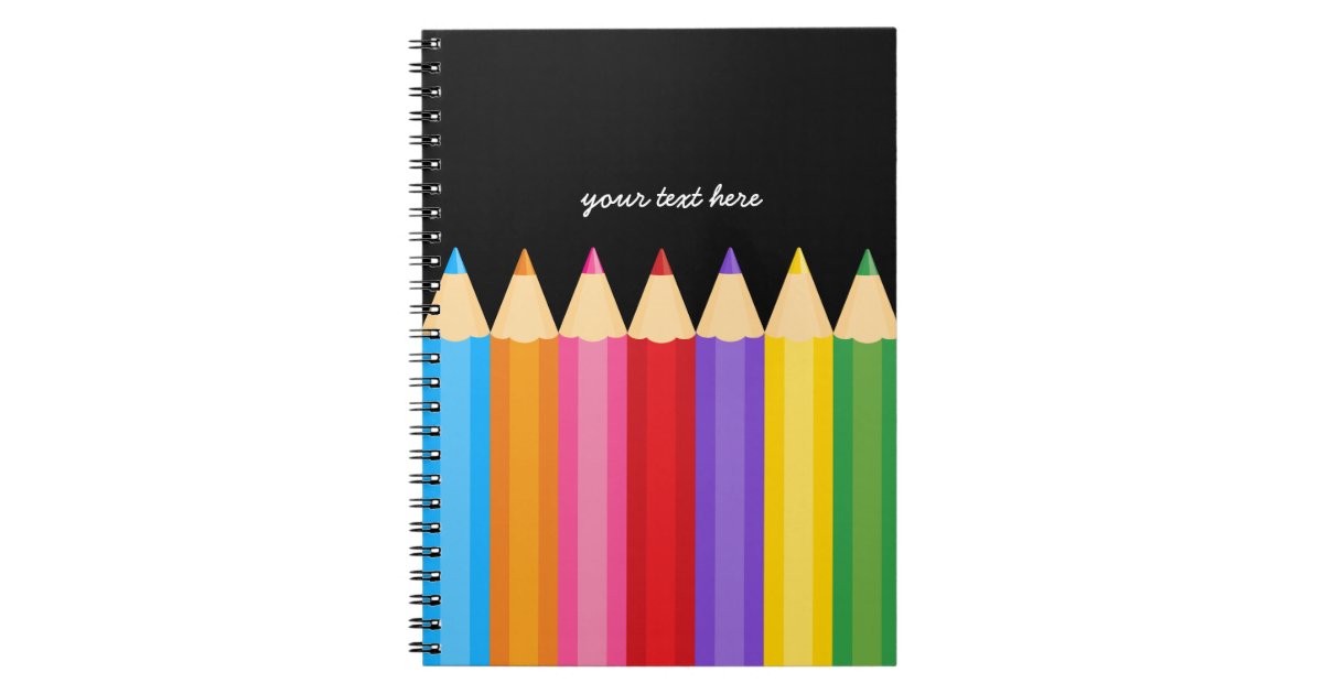 Pencil colors * choose your background color notebook | Zazzle
