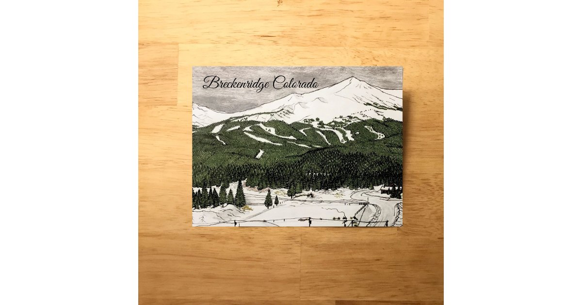 Pencil Drawing Of Breckenridge, CO Postcard | Zazzle