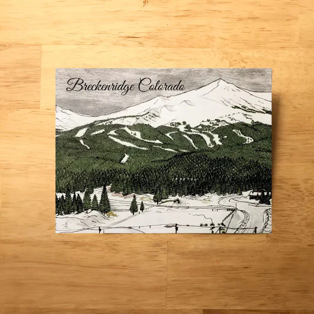 Pencil Drawing Of Breckenridge, CO Postcard | Zazzle