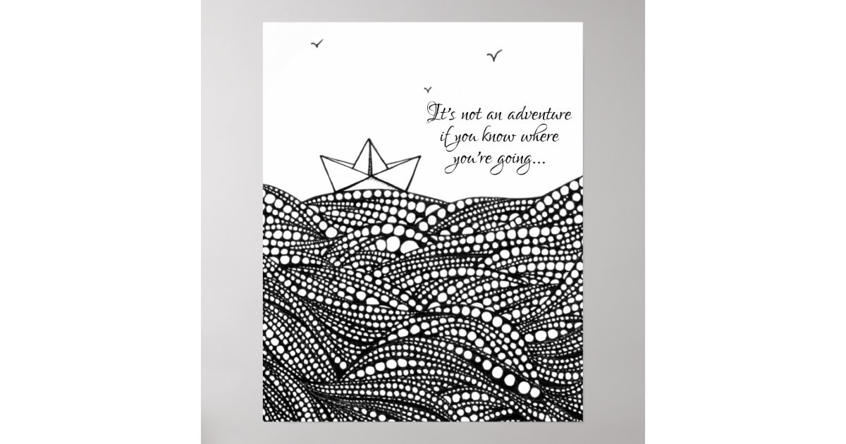 Pencil Drawn Paper boat | motivational classroom Poster | Zazzle
