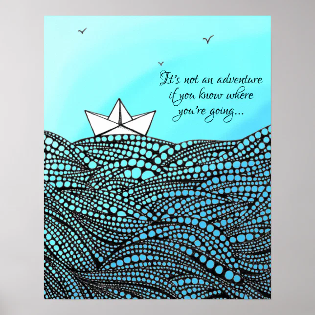 Pencil Drawn Paper boat | motivational classroom Poster | Zazzle