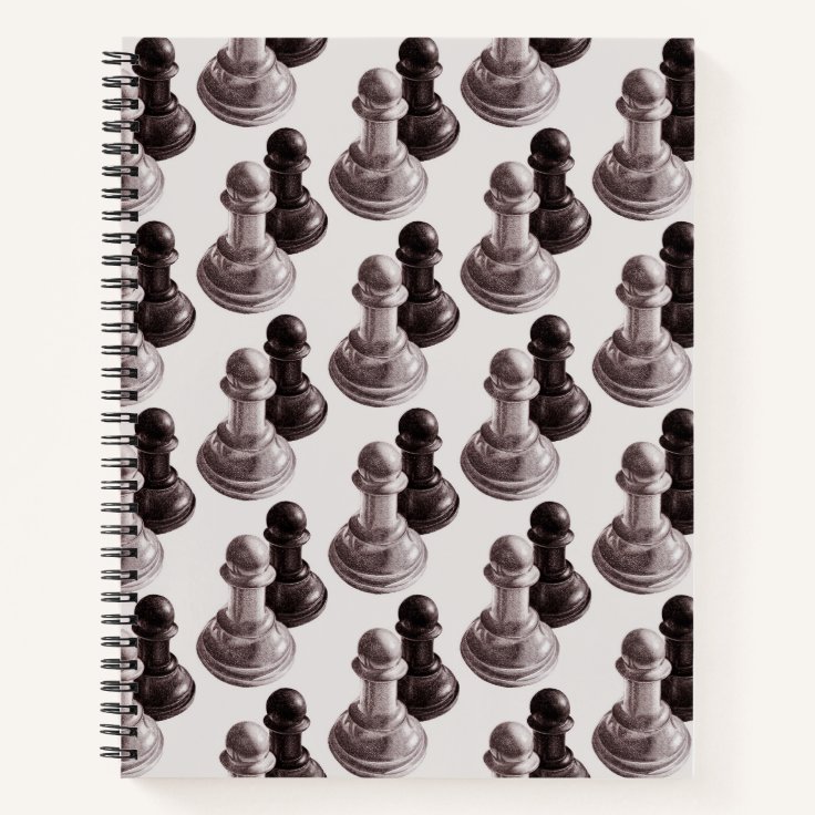 Pencil Drawn Pawns Pattern Chess Notebook | Zazzle