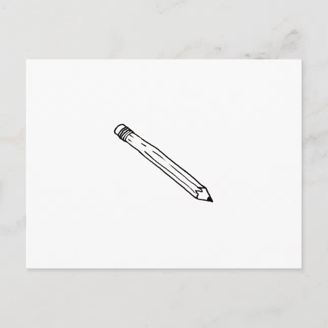 Pencil - fun simple line drawing symbol logo art postcard | Zazzle