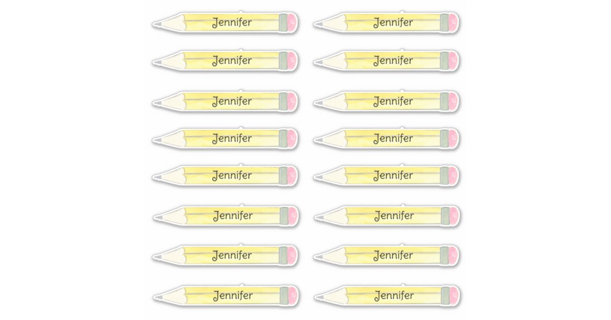 Pencil Name Sticker | Zazzle