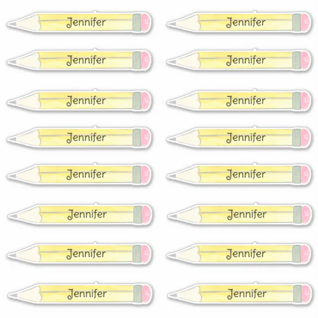 Pencil Name Sticker | Zazzle