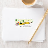 Pencil & Polka Dots School Book Label | Zazzle