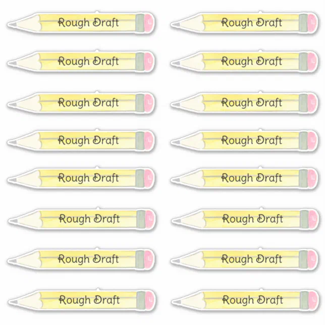 Pencil Rough Draft Sticker | Zazzle