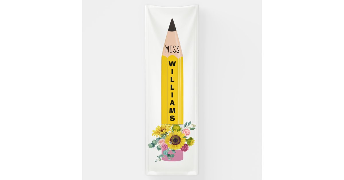 Pencil Sunflower Classroom Banner | Zazzle