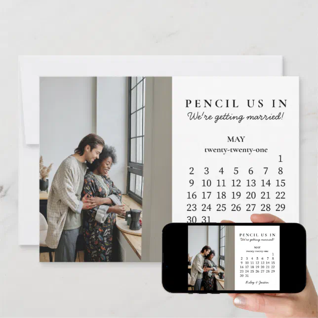 Pencil Us In Save the Date May 2021 Calendar Invitation | Zazzle