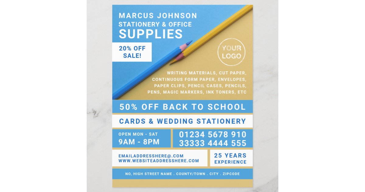 Pencils, Stationery & Office Supplies, Stationer Flyer | Zazzle
