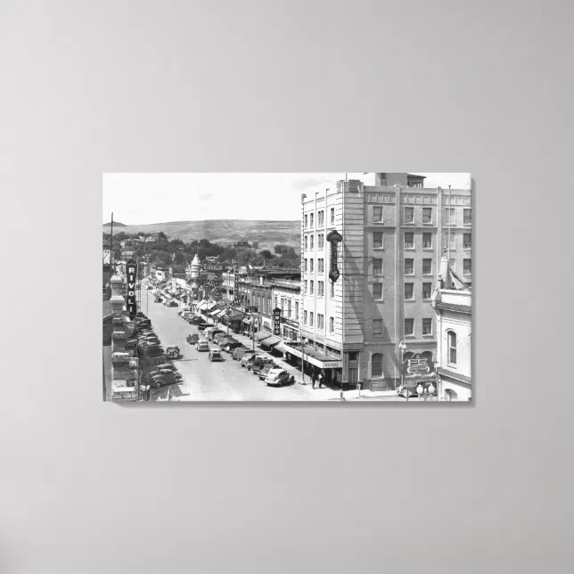 Pendleton, Oregon Main Street View Photograph Canvas Print | Zazzle