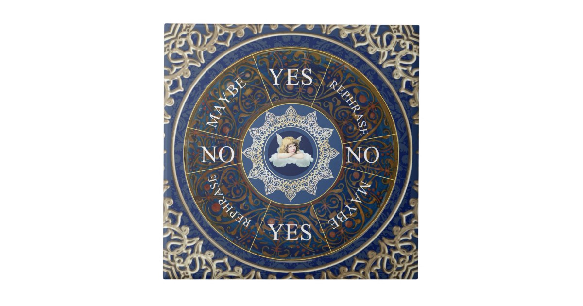 Pendulum Board Chart Divination Game Angel Blue Ceramic Tile | Zazzle