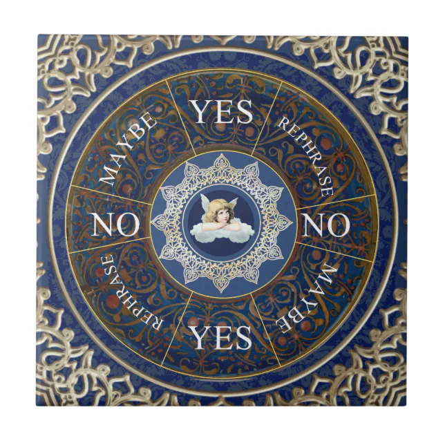 Pendulum Board Chart Divination Game Angel Blue Ceramic Tile | Zazzle