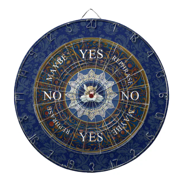 Pendulum Board Chart Divination Game Angel Blue Dart Board | Zazzle