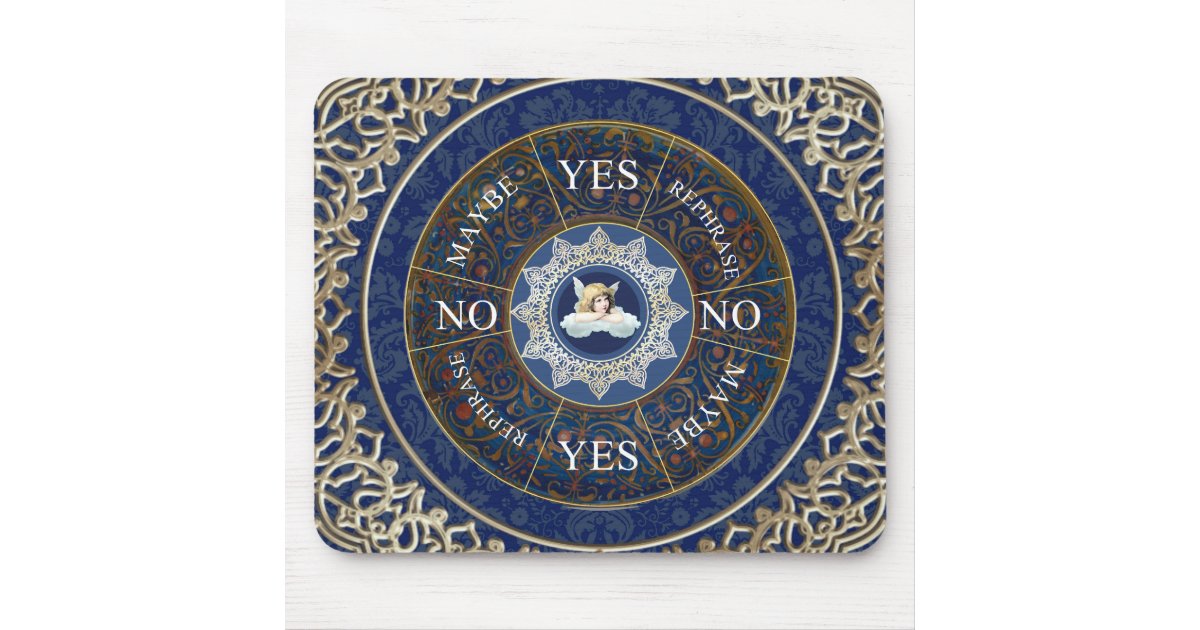 Pendulum Board Chart Divination Game Angel Blue Mouse Pad | Zazzle