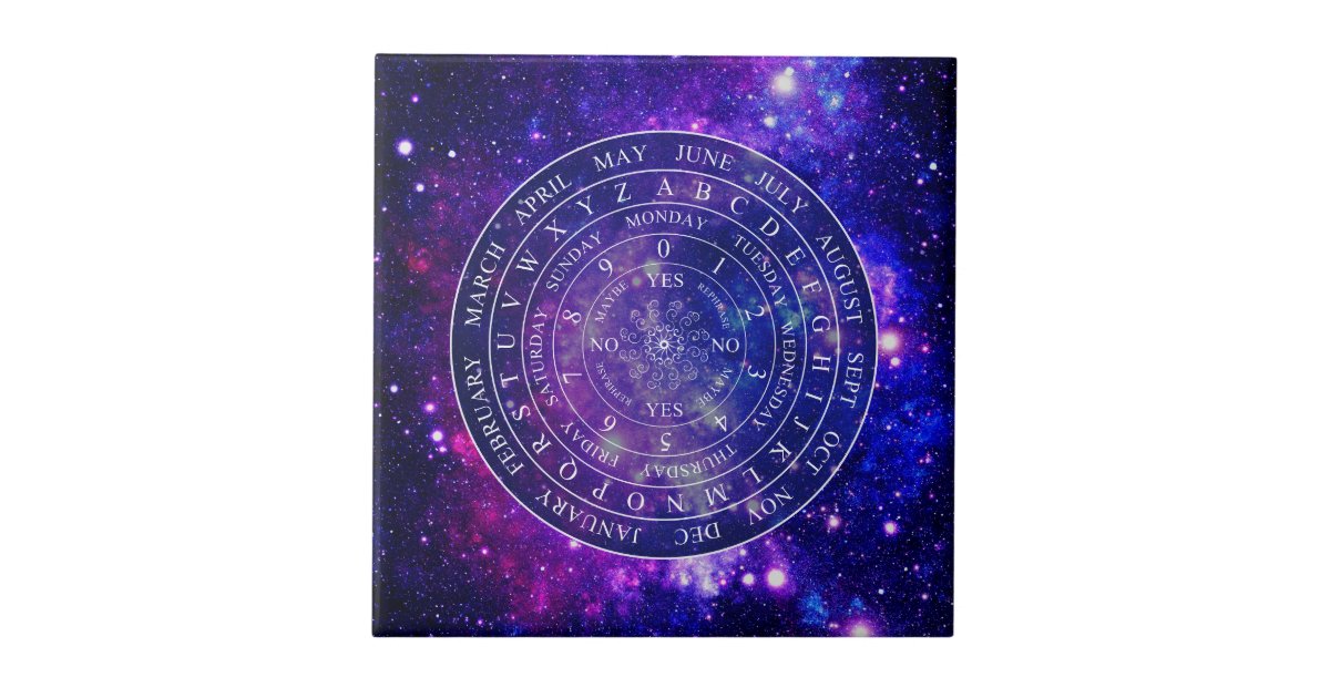 Pendulum Board Chart Divination Game Purple Space Ceramic Tile | Zazzle