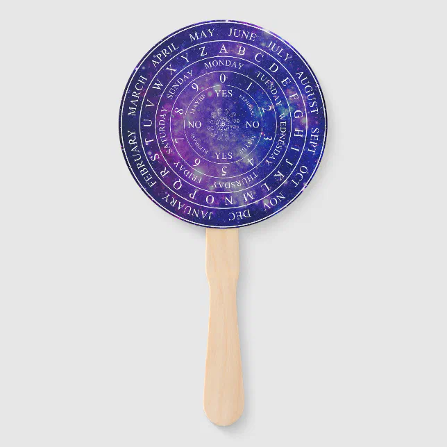 Pendulum Board Chart Divination Game Purple Space Hand Fan | Zazzle